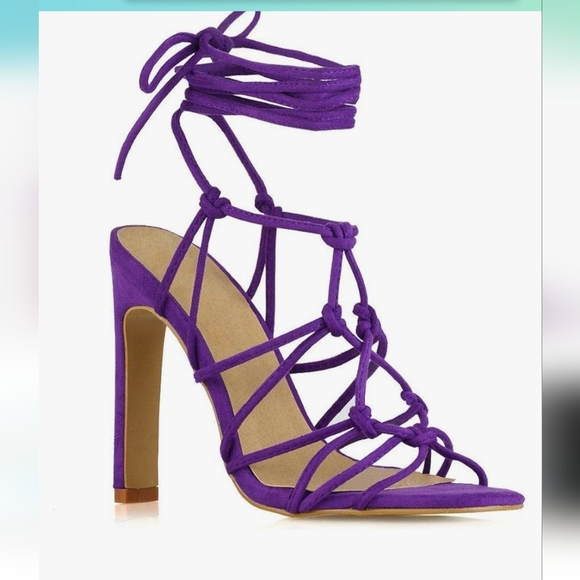 essex glam | Shoes | Purple Strappy Heels | Poshmark